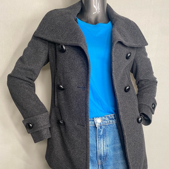 Aritzia | Jackets & Coats | Talula Babaton Grey Double Breasted Peacoat ...